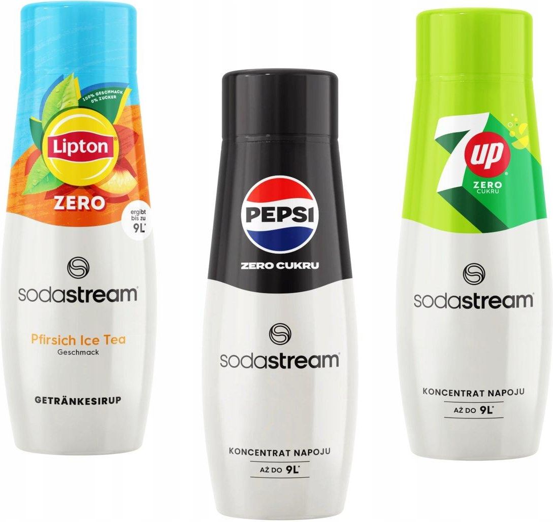 Sodastream Zestaw 3 Koncentratów Ice Tea Peach Zero + Pepsi Max 7Up Free 440ml - Ceny i opinie ...