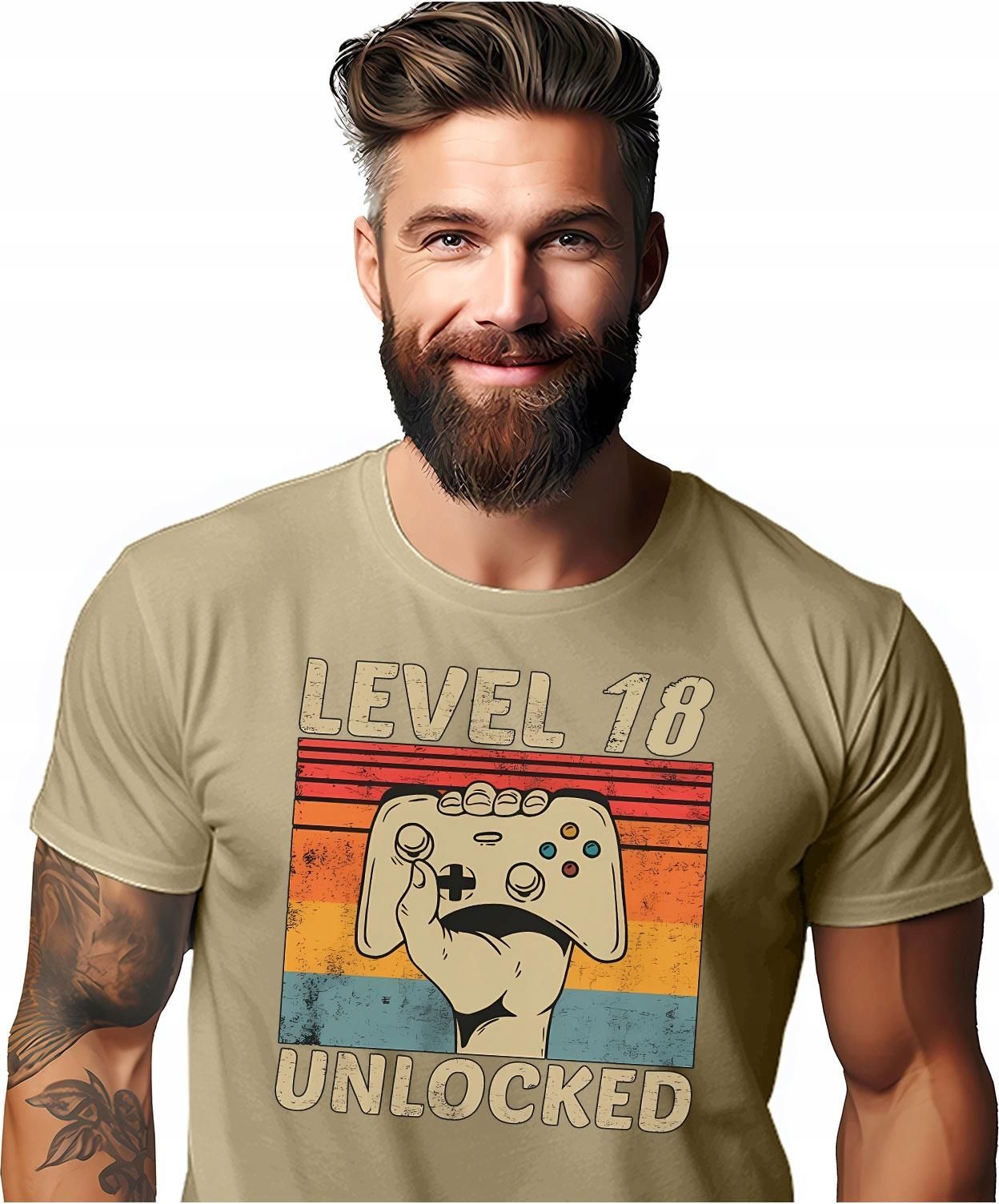 Koszulka Męska T-shirt Na Urodziny XXL 18 Lat Pad Level Unlocked - Ceny ...
