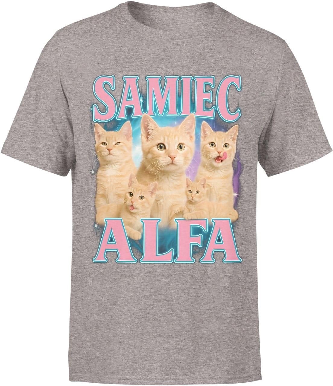 Samiec Alfa Z Kotami Kotkiem Pastelowa Męska koszulka (M, Szary) - Ceny ...