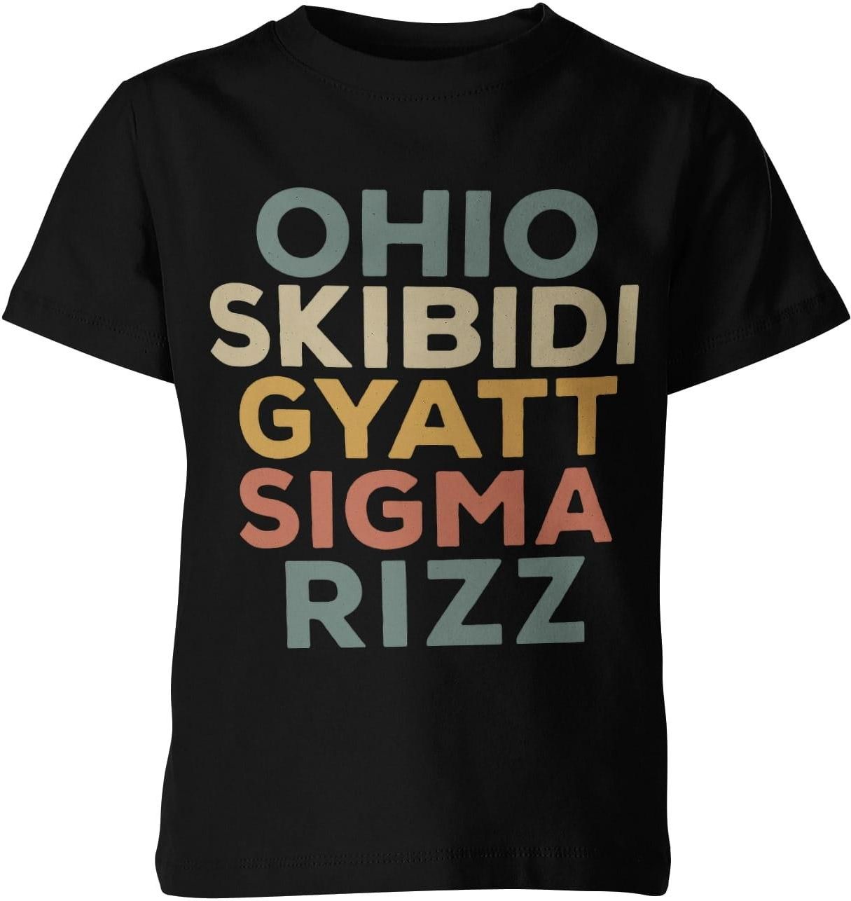 Ohio Skibidi Gyatt Sigma Rizz Rizzler Dziecięca koszulka (152, Czarny ...