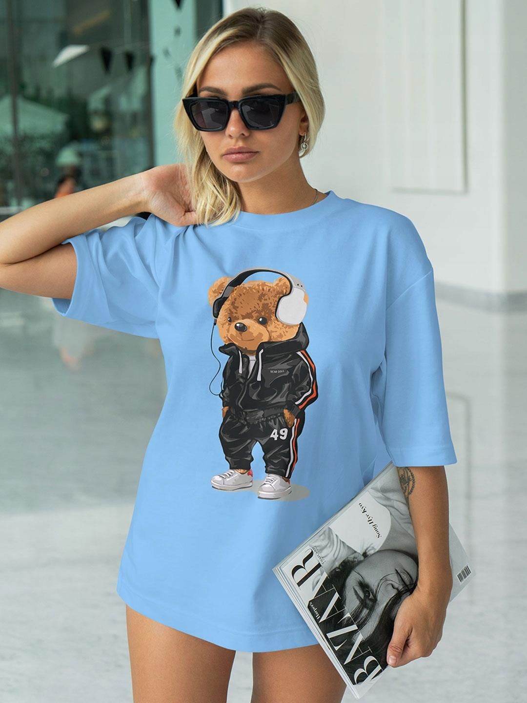 Modna Sukienka Damska Mini Krótka Koszulka Oversize Na Lato Dużo Wzorów ...