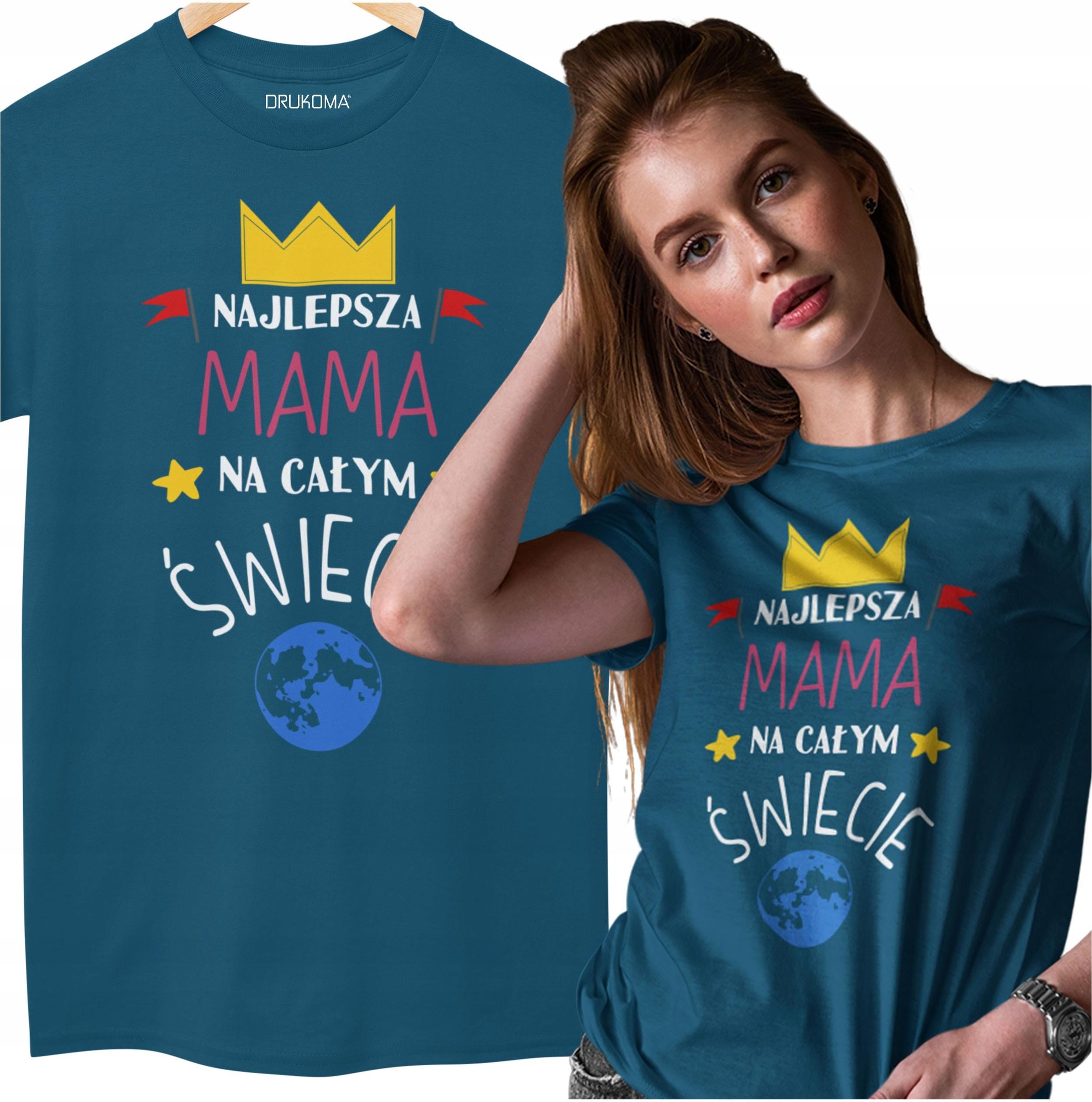 Koszulka Dzień Mamy Śmieszny dla Matki Najlepsza Mama na Świecie Ko ...