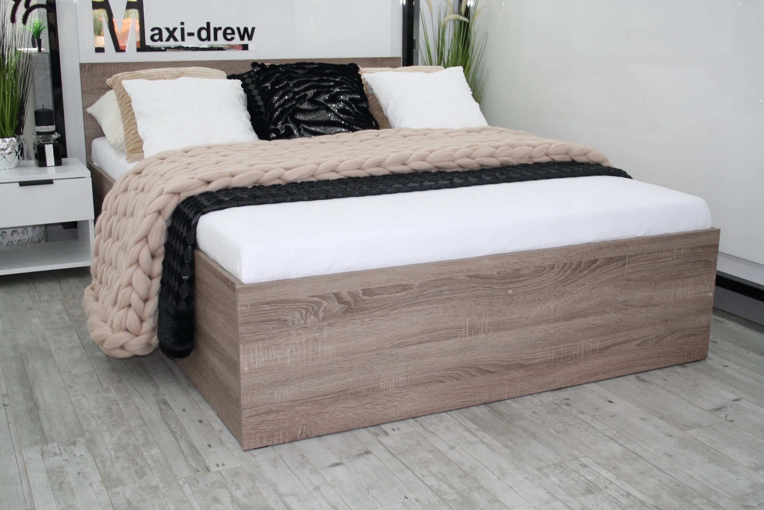 Maxi Drew Łóżko Podwójne 4D 160X200 Dąb Truflowy Materac - Opinie i ...