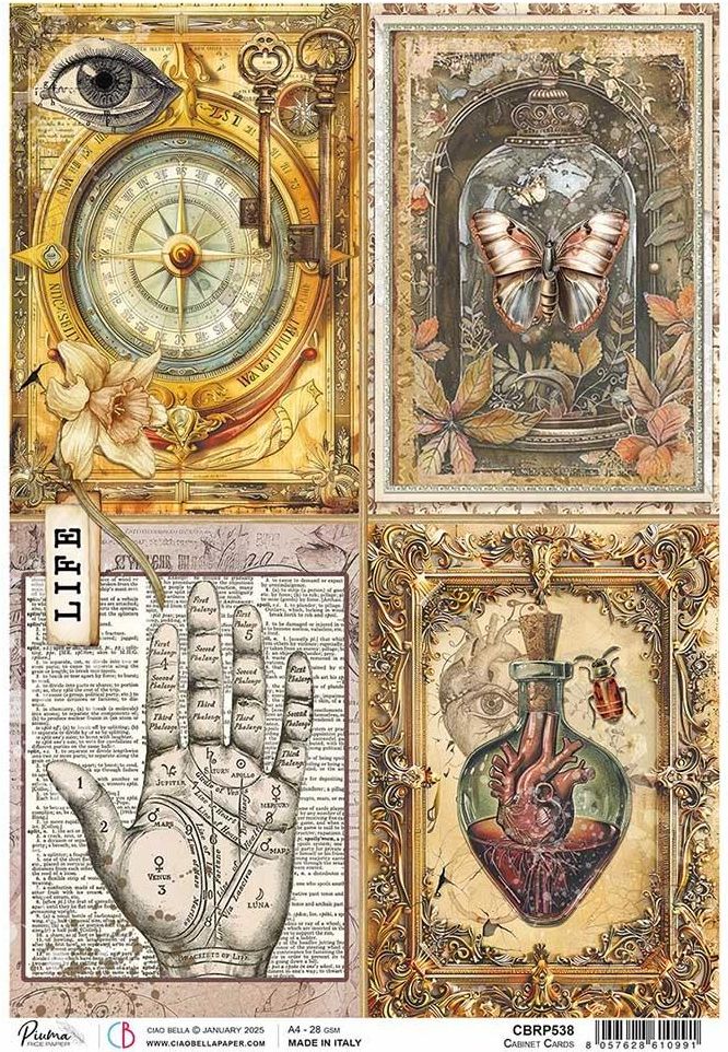 Ciao Bella Papier Ryżowy Do Decoupage A4 Cabinet Anatomia Serce Motyl ...