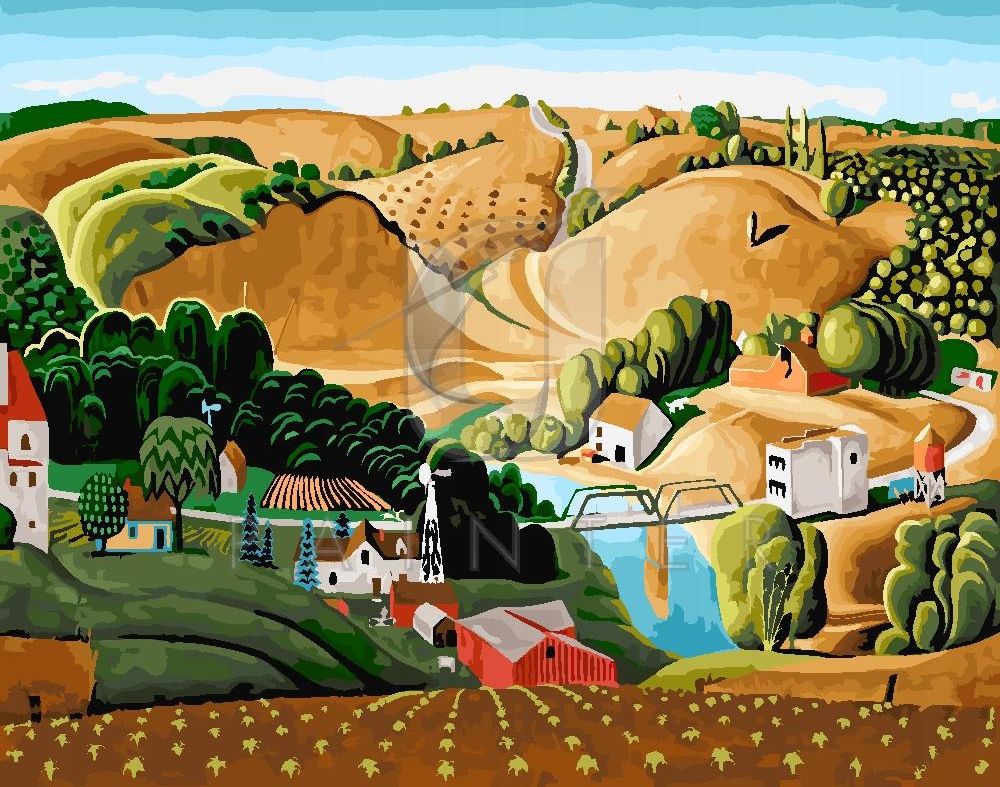 Grant Wood Stone City Iowa 40X50cm Malowanie Po Numerach U Painter ...