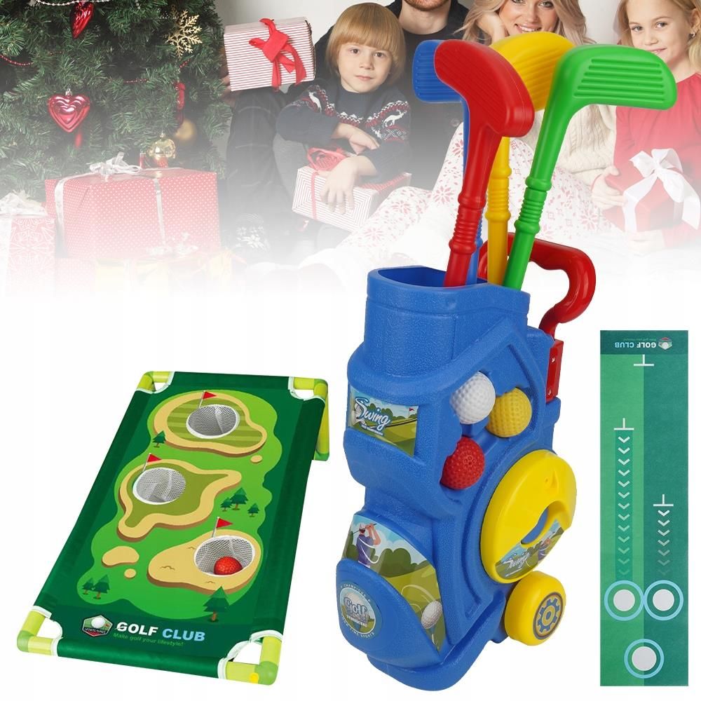 Bedee Golf Dla Dzieci Gra Zestaw Do Golfa Mini Wózek Kije Zabawka ...