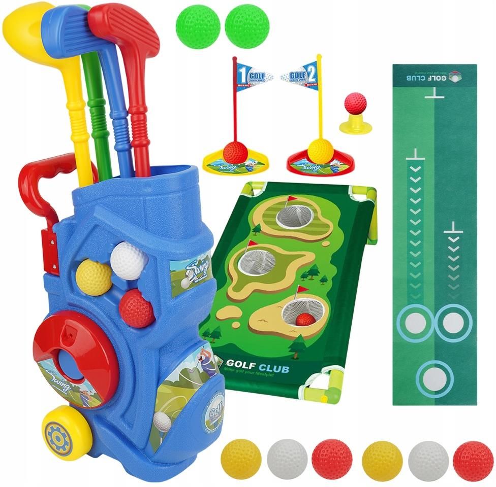 Bedee Golf Dla Dzieci Gra Zestaw Do Golfa Mini Wózek Kije Zabawka ...
