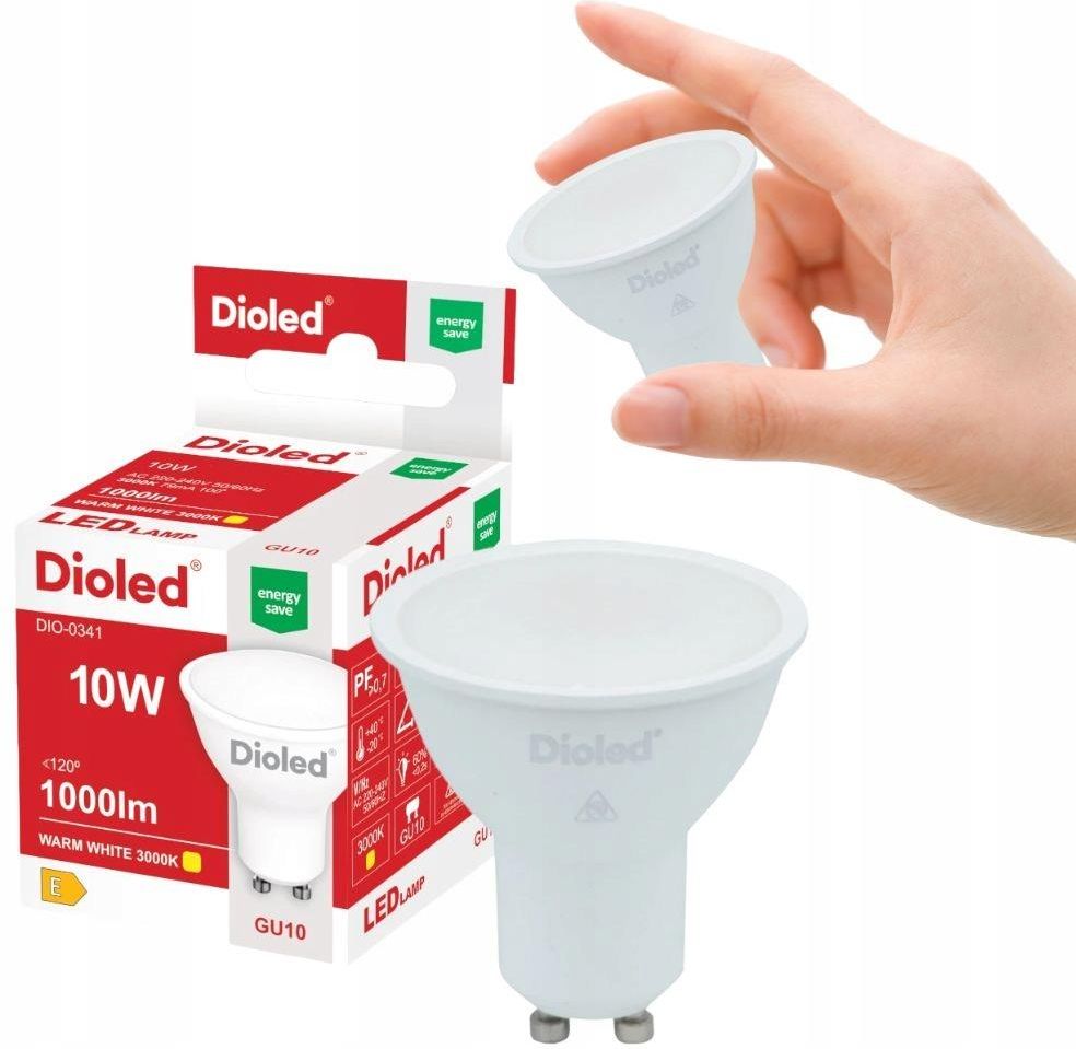 Dioled Żarówka Led Gu10 Halogen Reflektor 10W 6500K Barwa Zimna 1000Lm ...