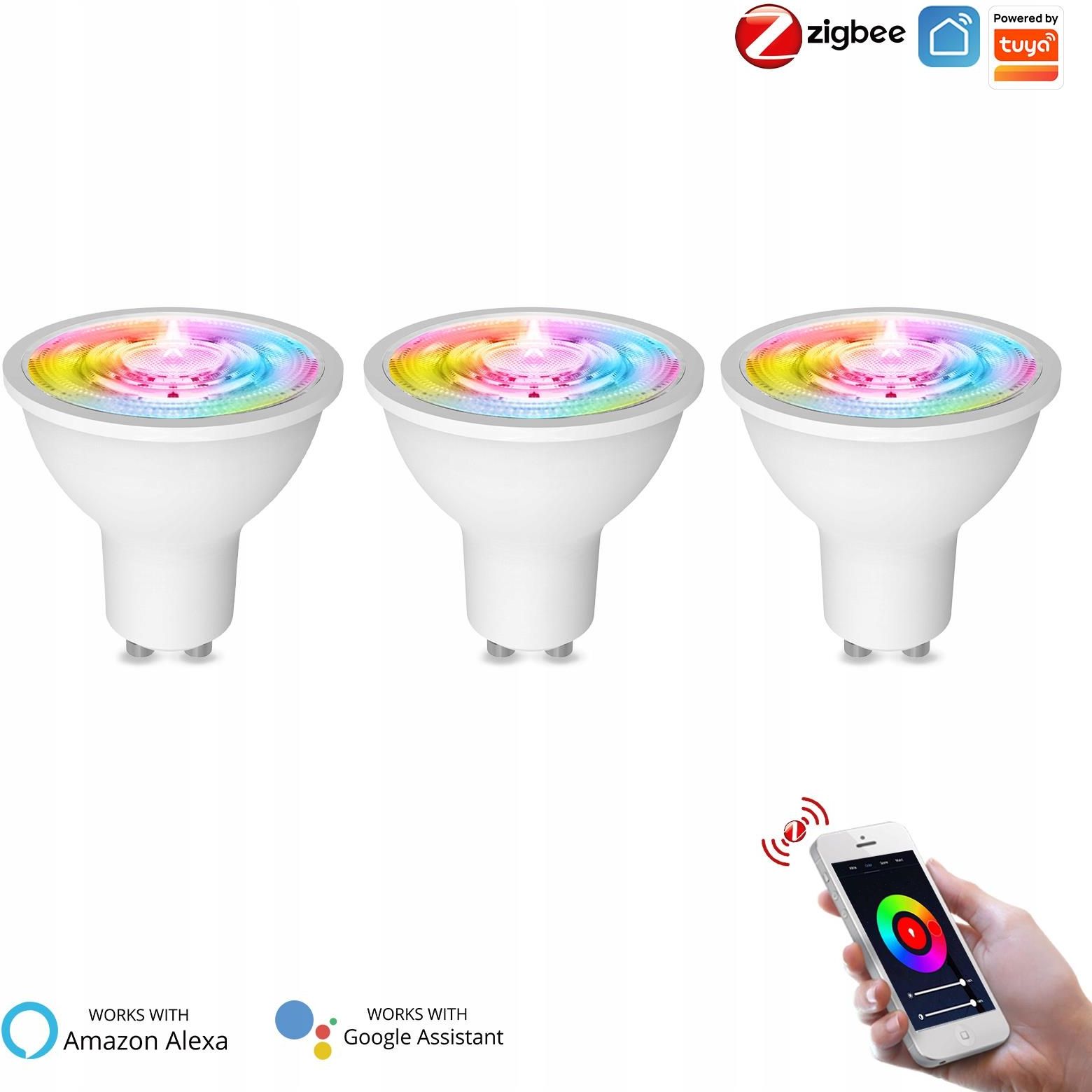 Żarówka Led Rgb Gu10 Zigbee Tuya Smart Life 3Szt (ZBTDRWWGU103 ...
