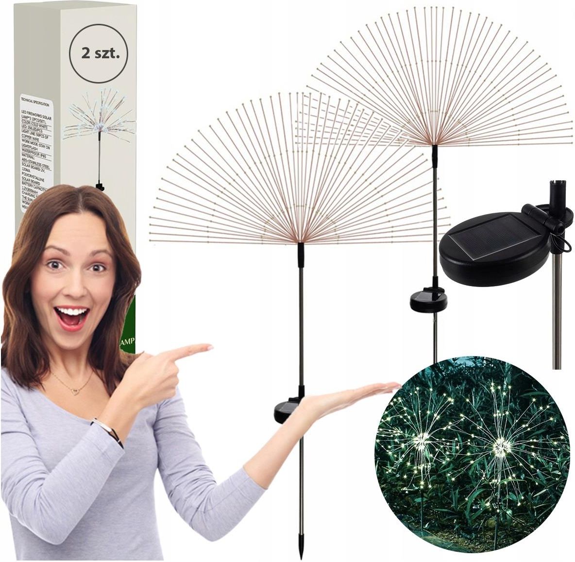 Stator Lampa Solarna Ogrodowa 150 Led Drzewko Dmuchawiec Fajerwerki Zestaw 2 Szt. D879 - Ceny i ...