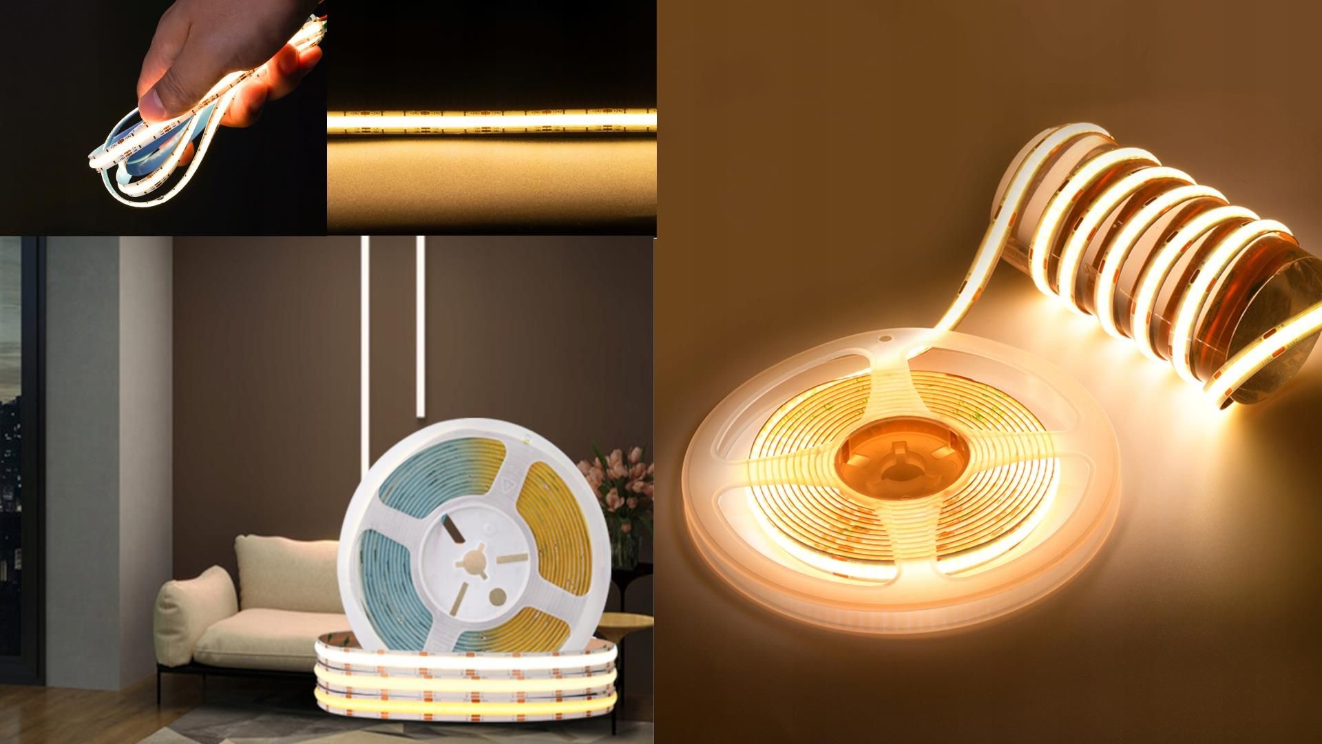 Berge Taśma Led Cob 12V 1 Metr 9W Linia Neon Premium ...