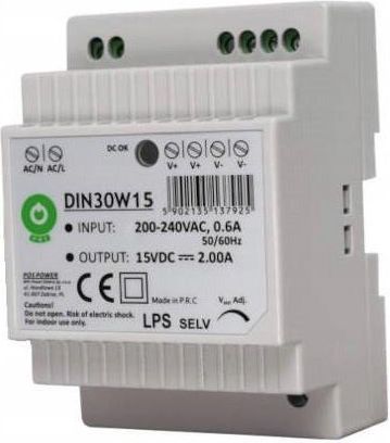 DIN30W15 Zasilacz Impulsowy Stałonapięciowy Regulowany Din 30W 2A 15V Pos - Opinie i atrakcyjne ...