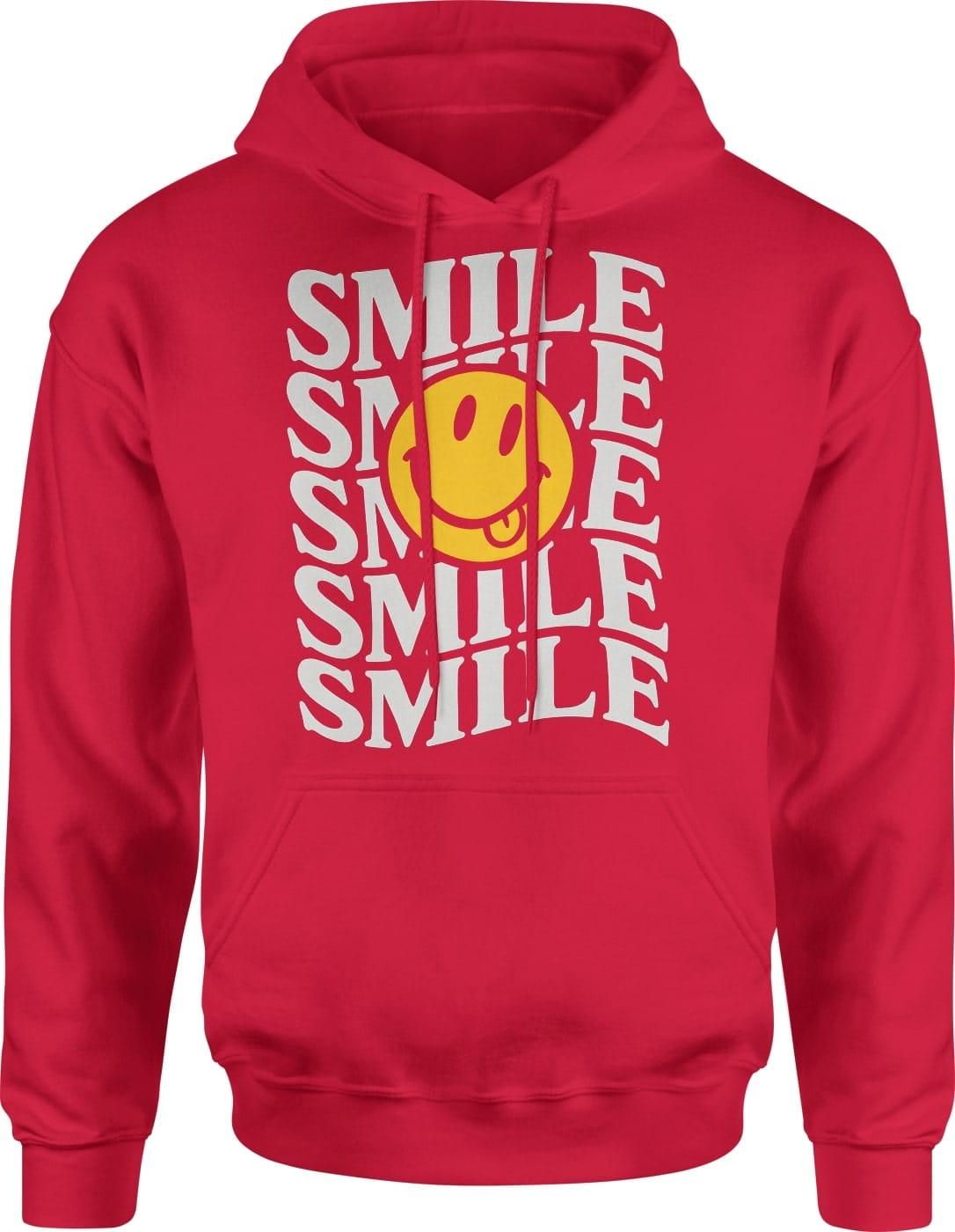 Smile Z Uśmiechem Smiley Buźką Męska bluza z kapturem (XXL, Szary ...