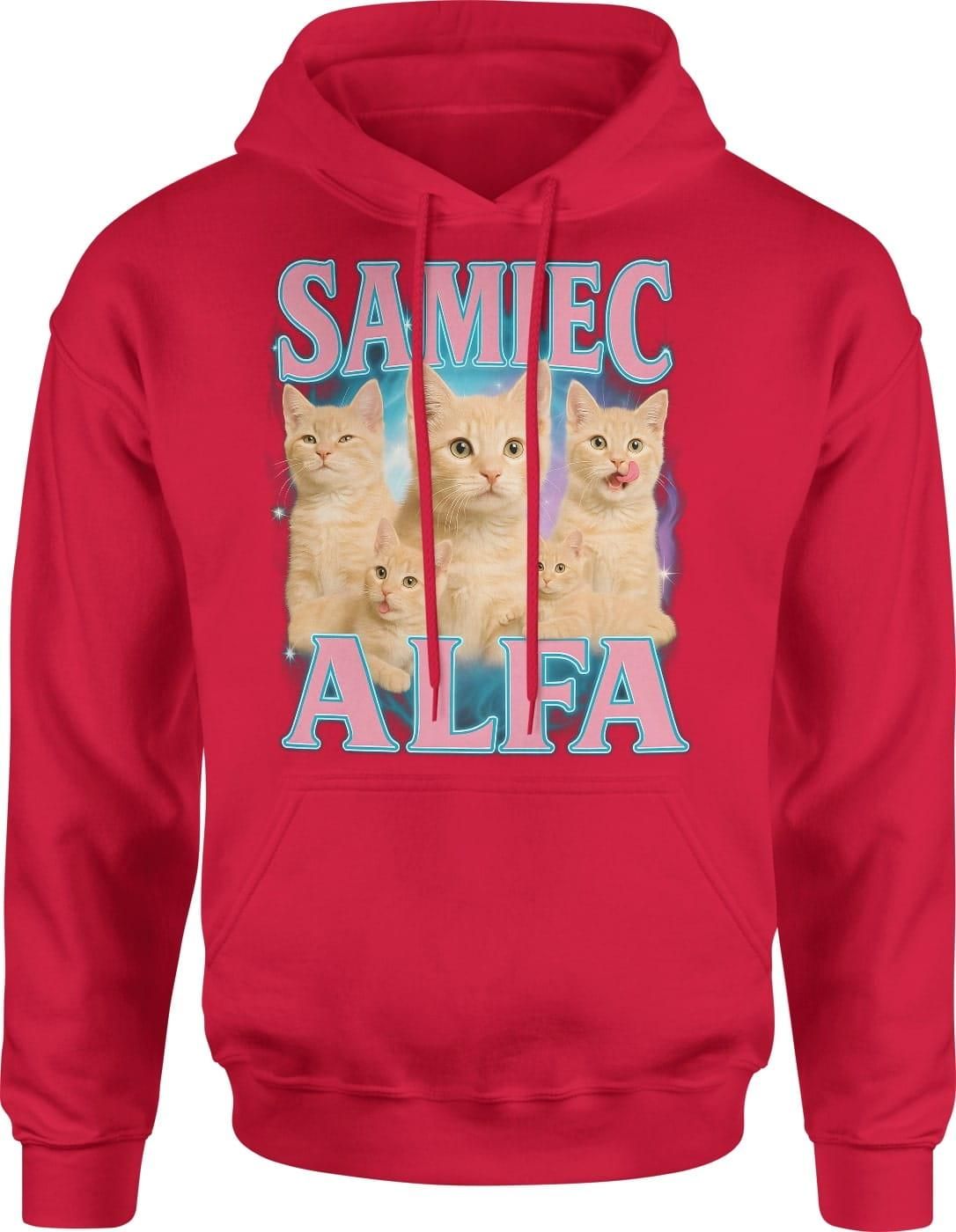 Samiec Alfa Z Kotami Kotkiem Pastelowa Męska bluza z kapturem (S ...
