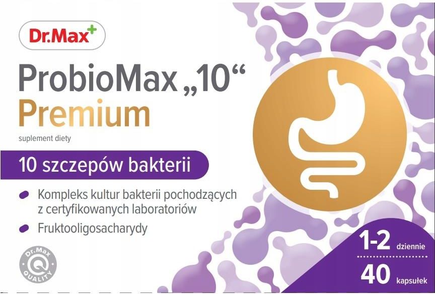 Dr. Max Probiomax Premium 10 Szczepów Bakterii 40kaps. - Opinie i ceny ...