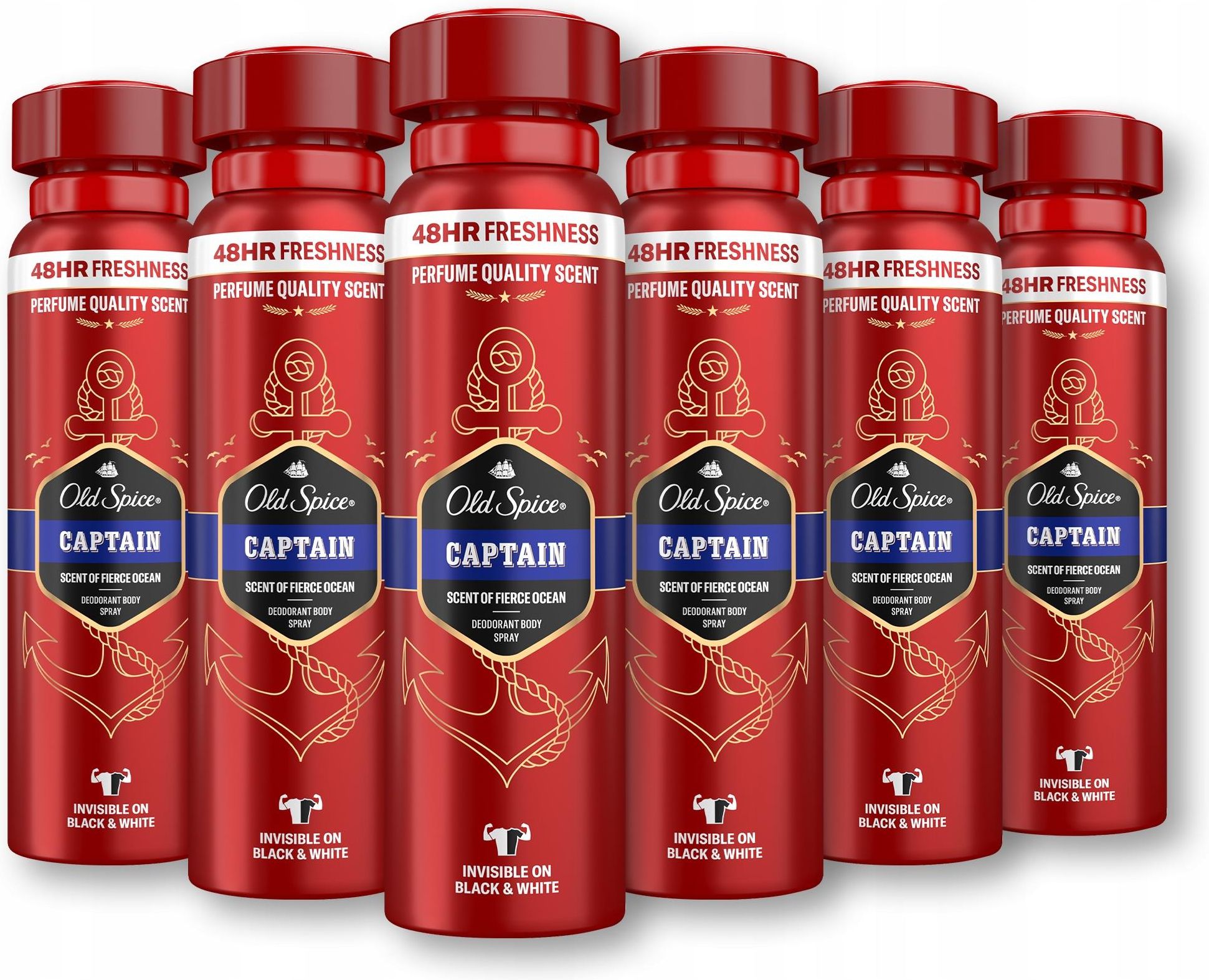 Old Spice Captain 48H Świeżości Dezodorant W Sprayu 6x150ml - Opinie i ...
