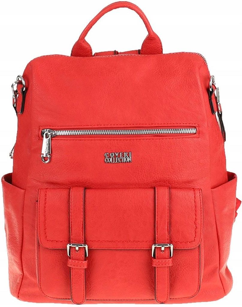 Coveri Collection Włoska Torebka Damska Teczka Pecak 2w1 CC80343 Red ...