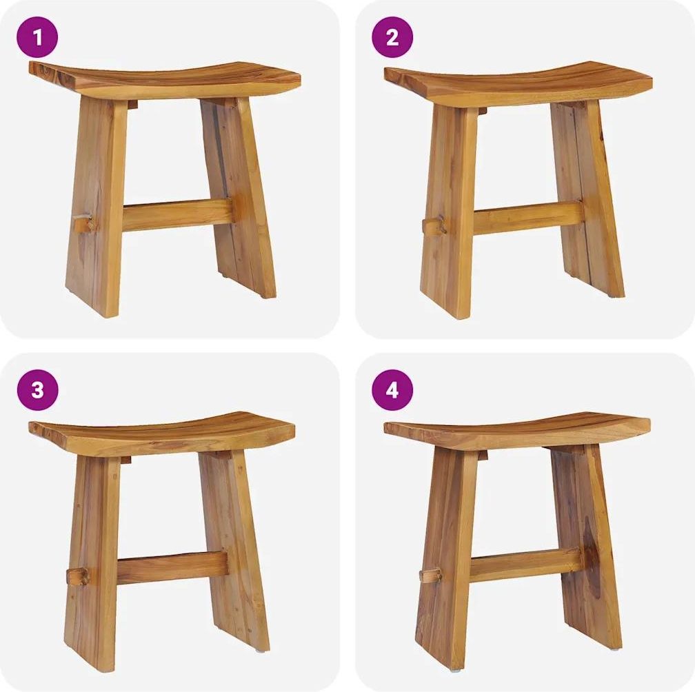 Zakito Taboret Drewniany Tekowy 50x30x50cm Kolor Naturalny (Z281655 ...