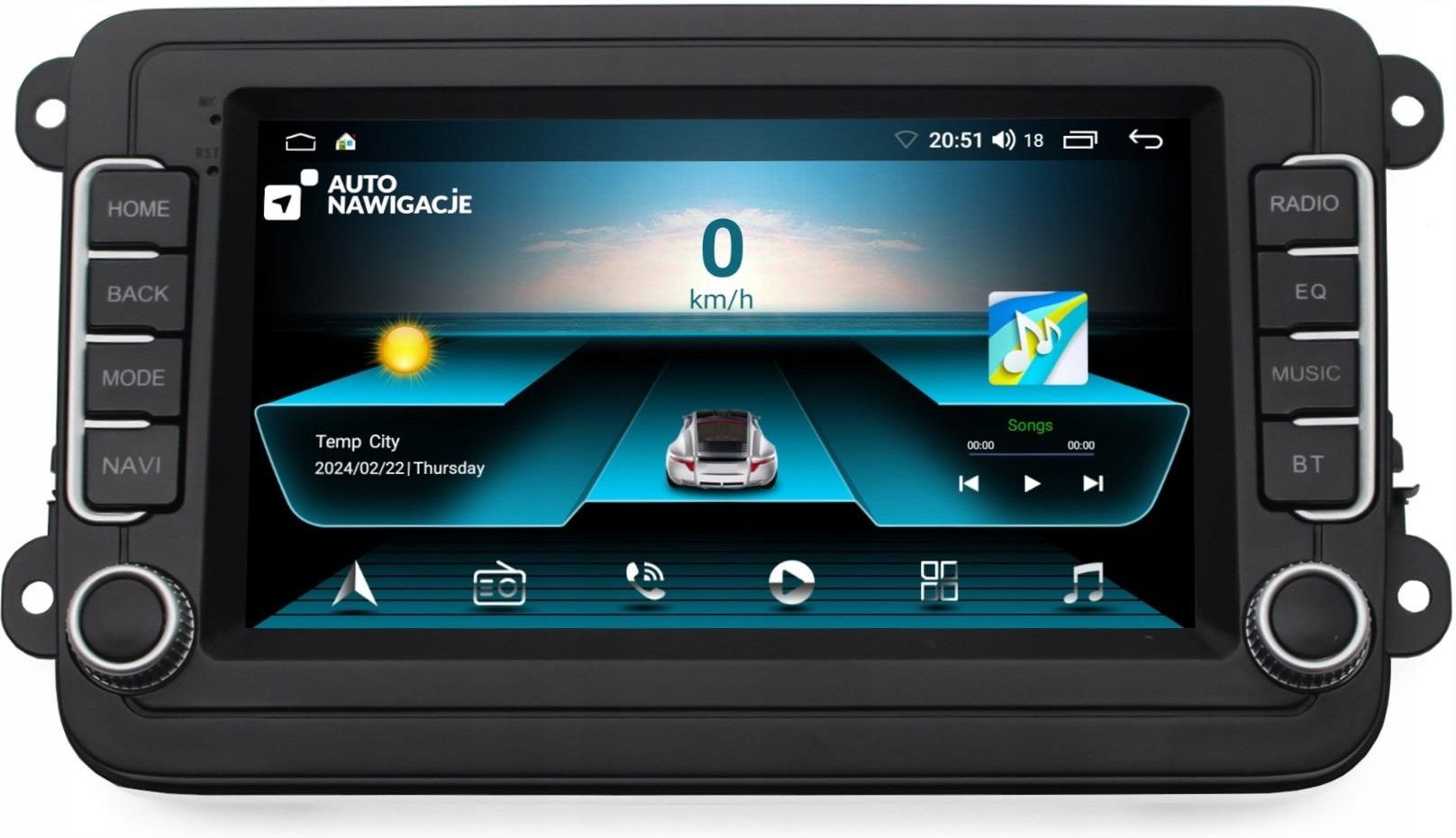 Radioodtwarzacz samochodowy Smart-Auto Radio Nawigacja Gps Volkswagen ...