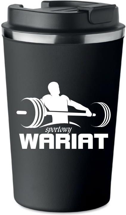 Postar Kubek Termiczny Premium Czarny Sportowy Wariat Trening Trójbój ...