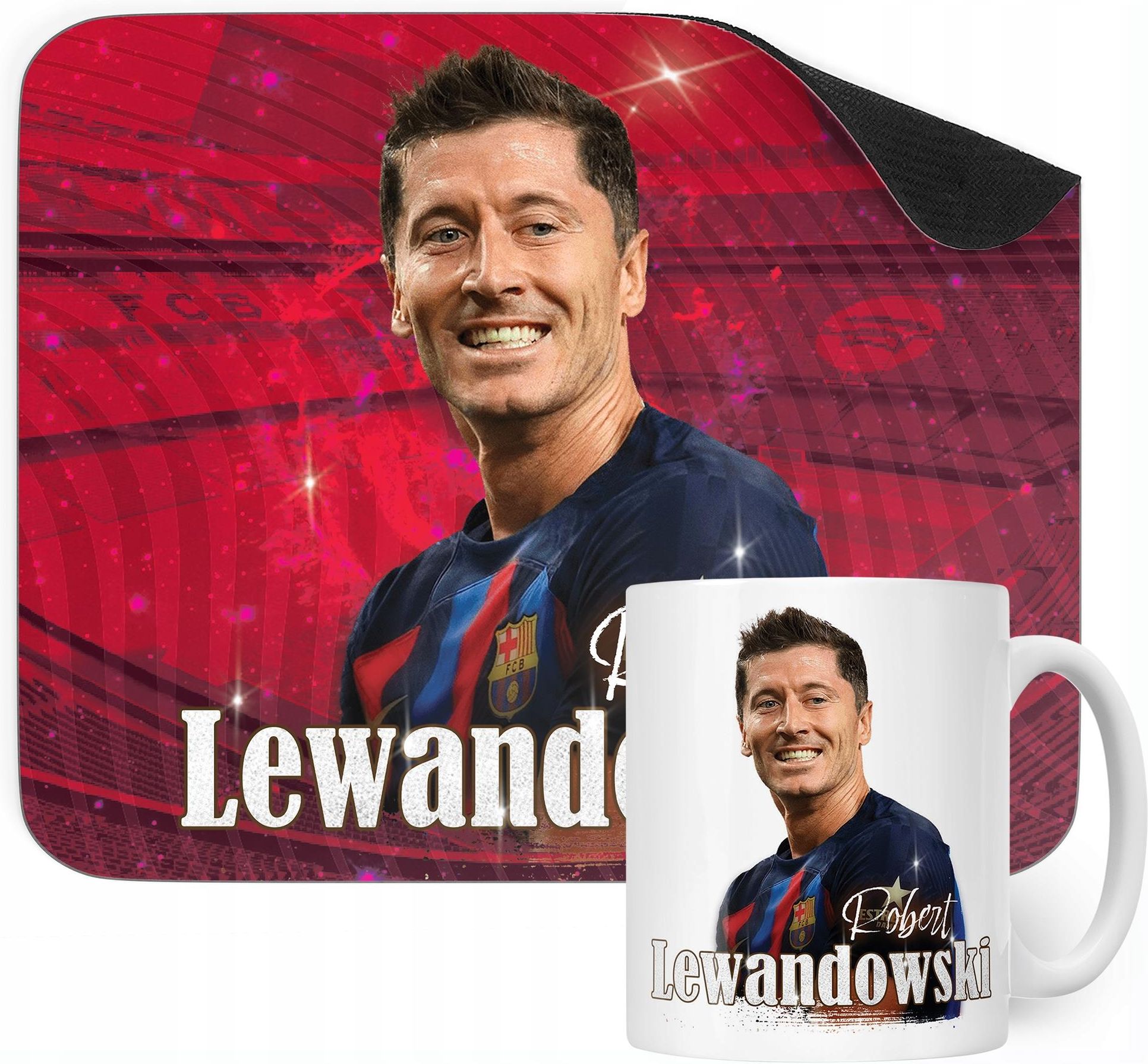 Bullz Zestaw Kubek + Podkładka Pod Mysz Robert Lewandowski Fc Barcelona (KUB330CERWHMAT22X18 ...