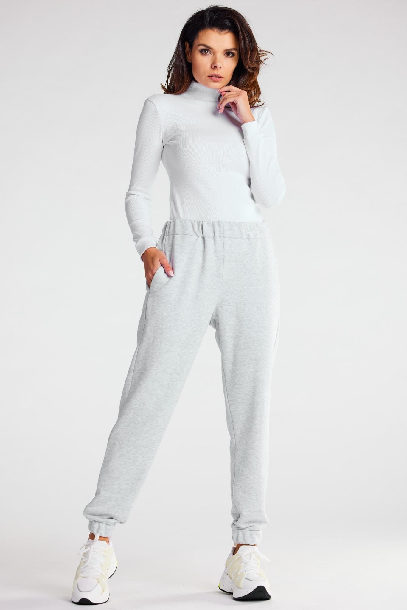 Basic Spodnie Szary , UNIWERSALNY STYL Stylowy Spodnie Szary r.XL Trend ...