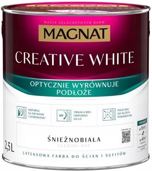 Farba Magnat Creative White 2,5L Lateksowa Farba - Opinie i ceny na ...