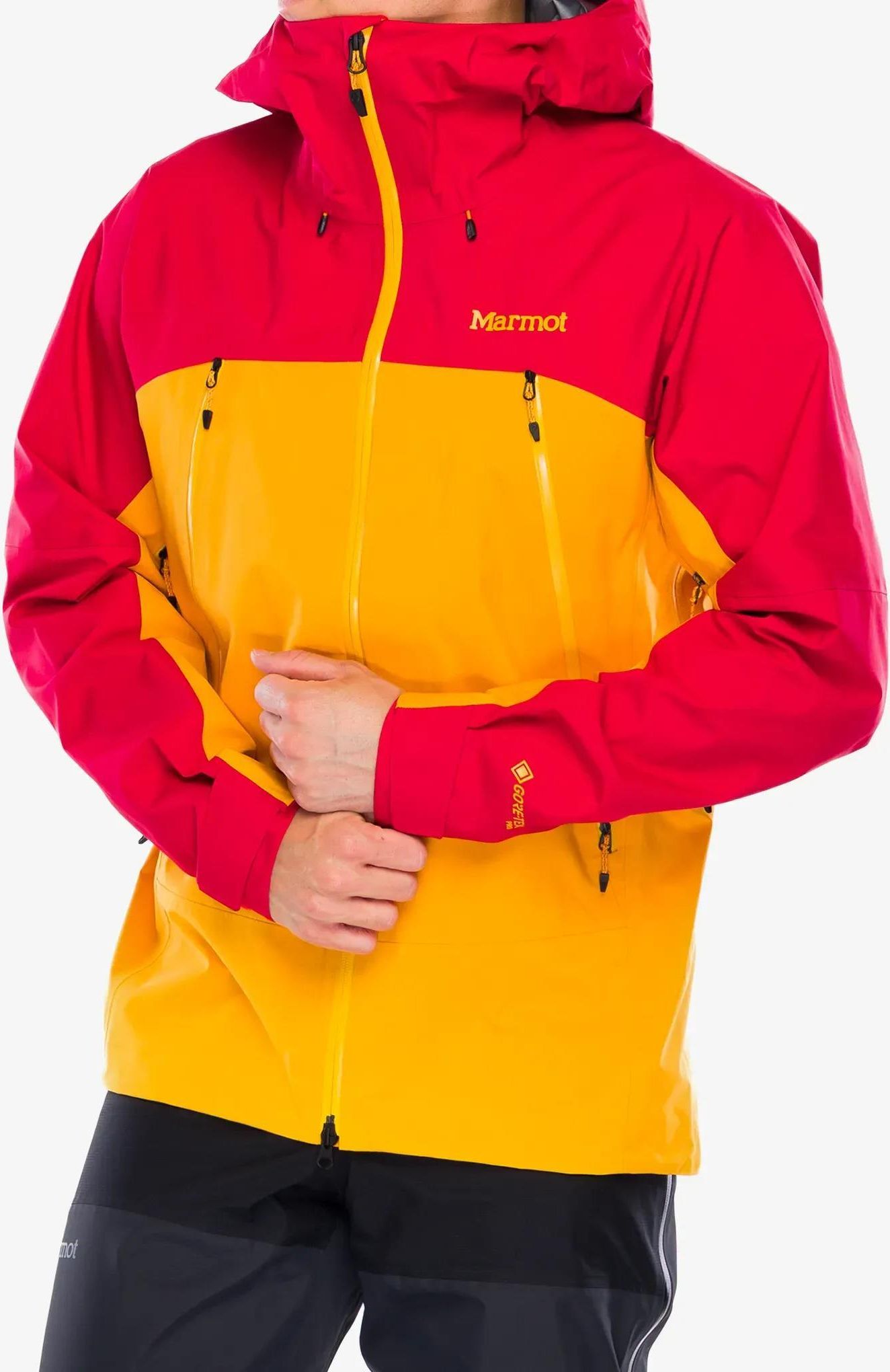 Kurtka z membraną Marmot Alpinist Jacket - team red/golden sun - Ceny i ...