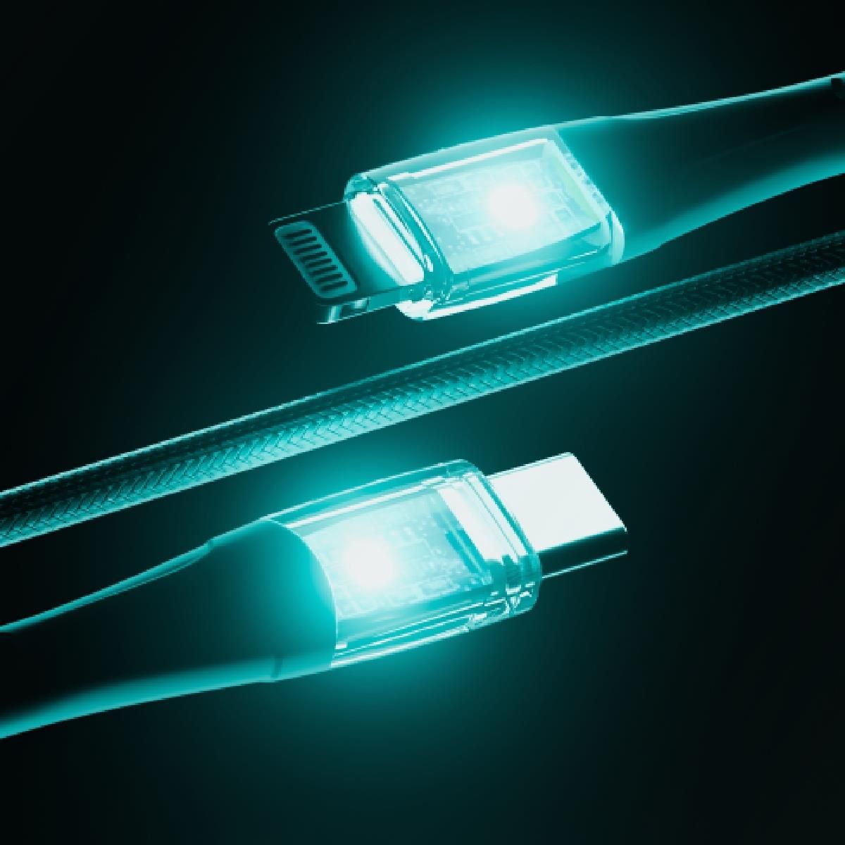 QUALO Transparent kabel nylonowy USB-C - Lightning 1,5m 2,4A biały QTCN ...