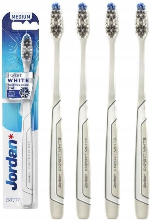 Jordan Manualna Szczoteczka Do Zębów Expert White Medium 4szt. - Opinie ...