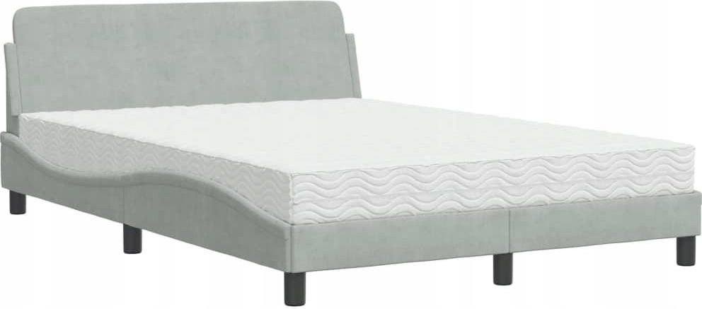 Vmp Łóżko Tapicerowane Z Materacem Sypialnia Pokój 140x190 cm ...