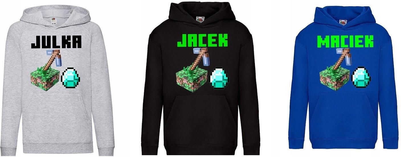 Bluza Minecraft Diament & Kilof Twoje Imię - Ceny i opinie - Ceneo.pl