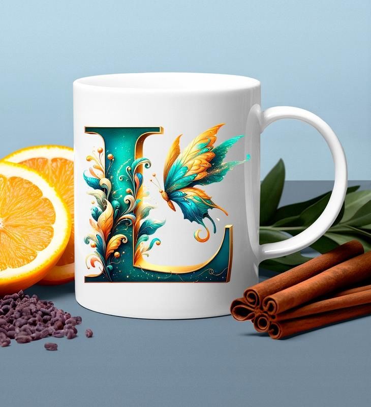 Kubek Litera Motyl Imienna Kolorowa 14 Biały 330ml - Opinie i ...