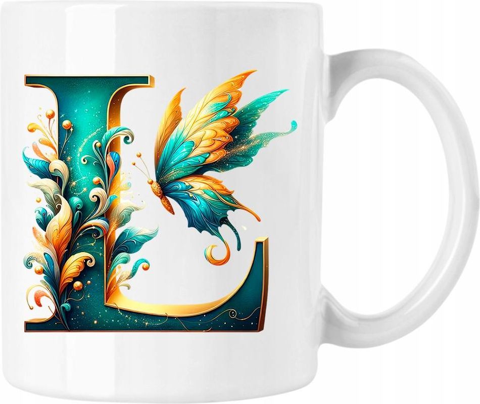 Kubek Litera Motyl Imienna Kolorowa 14 Biały 330ml - Opinie i ...