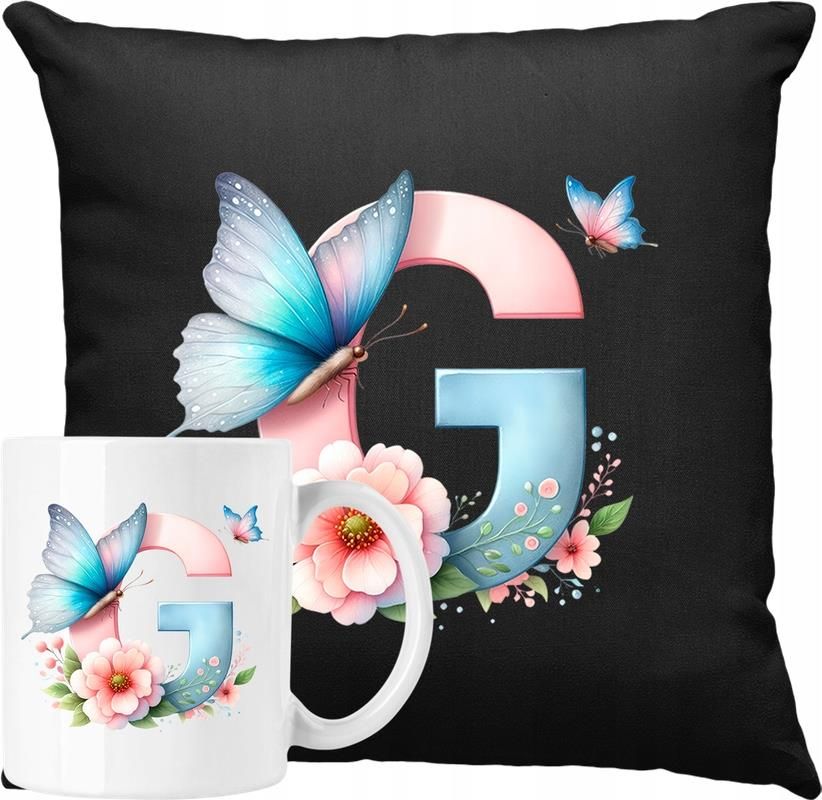 Zestaw Kubek Poduszka Motylek Motyl Litera Alfabet G Pomysł - Opinie i ...