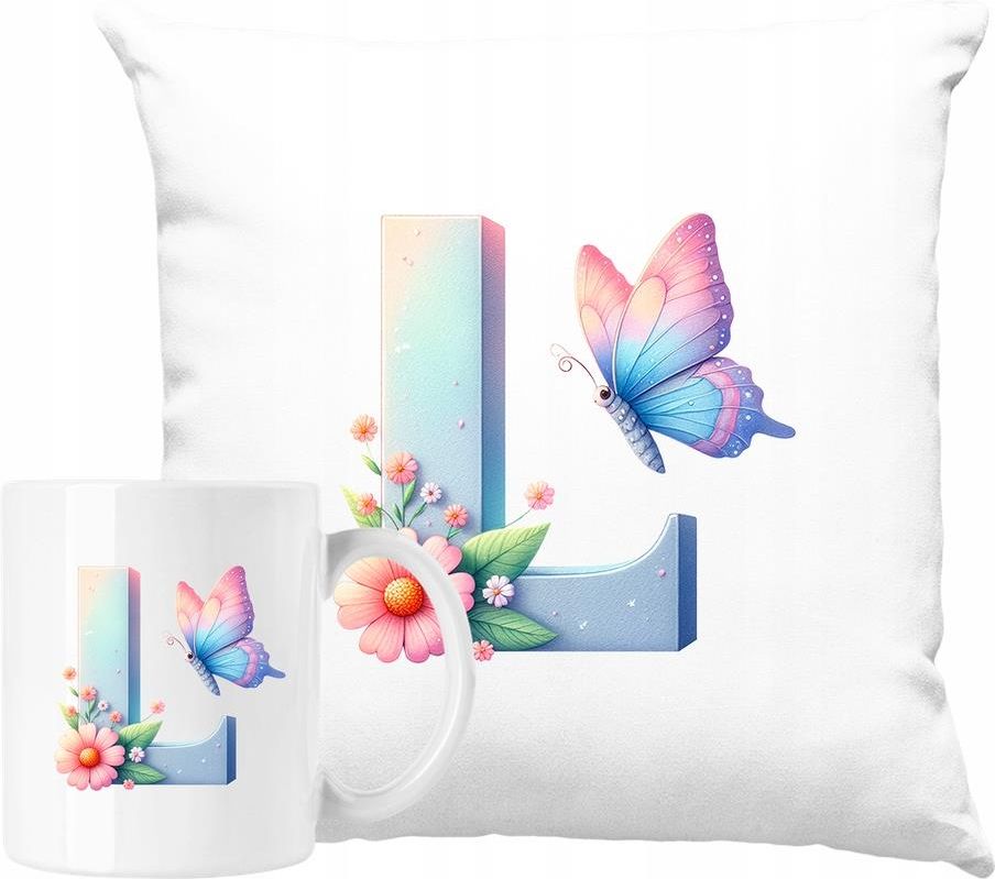 Zestaw Kubek Poduszka Motylek Motyl Litera Alfabet l Pomysł - Opinie i ...
