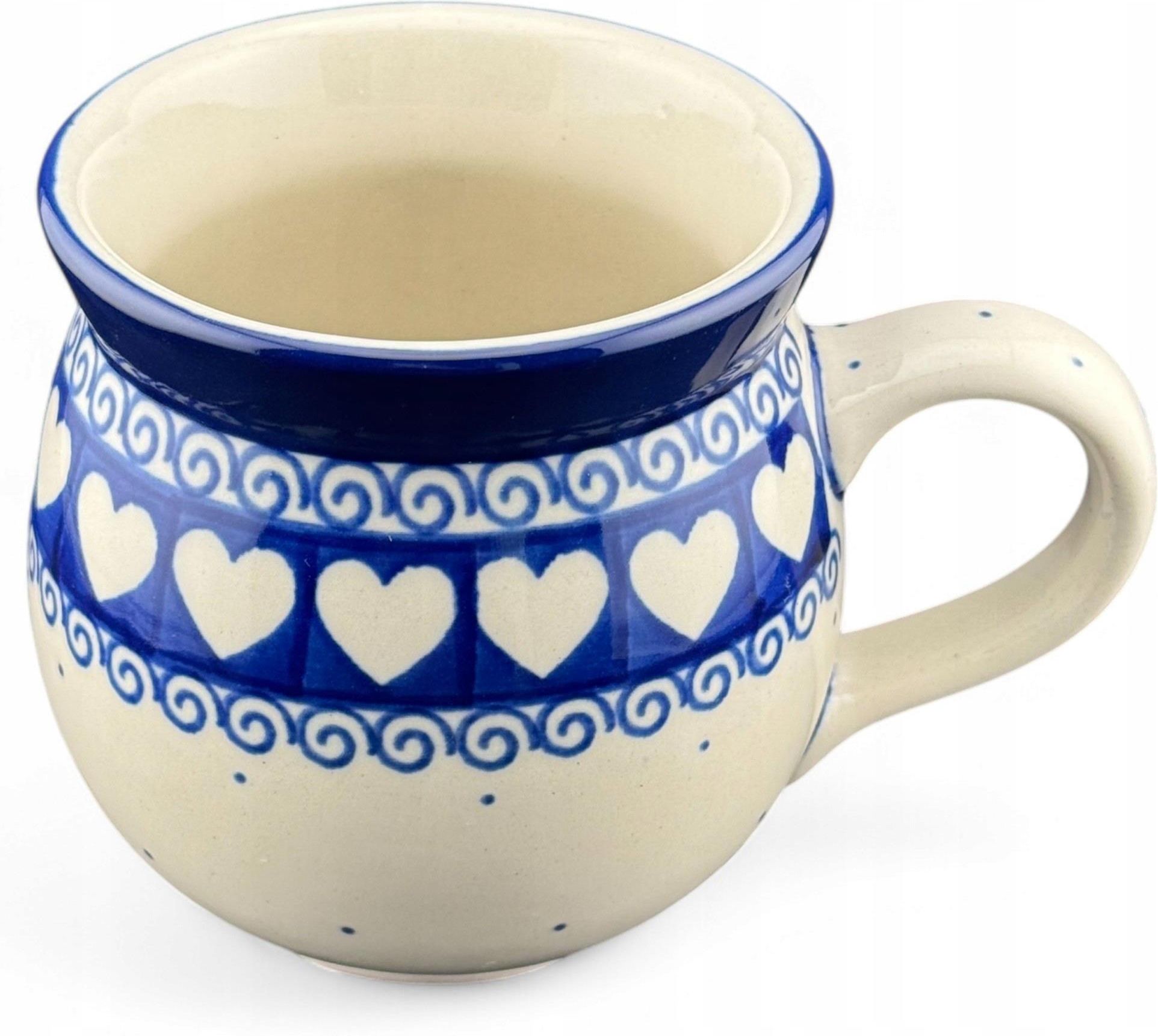 Ceramika Artystyczna Kubek Czeski Baryłka Serca Serduszka 330ml Dek. 375M Ceramika Bolesławiec ...