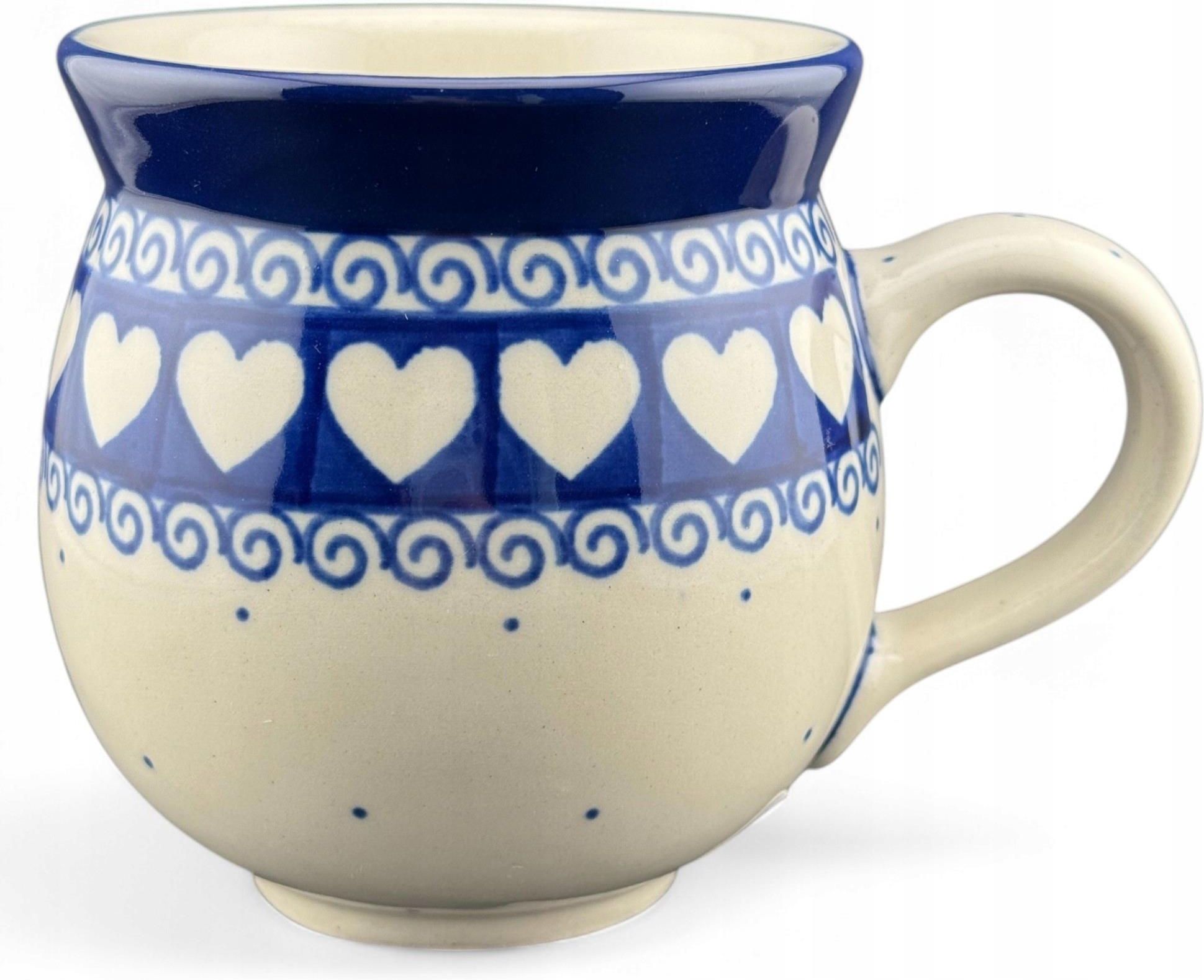 Ceramika Artystyczna Kubek Czeski Baryłka Serca Serduszka 330ml Dek. 375M Ceramika Bolesławiec ...