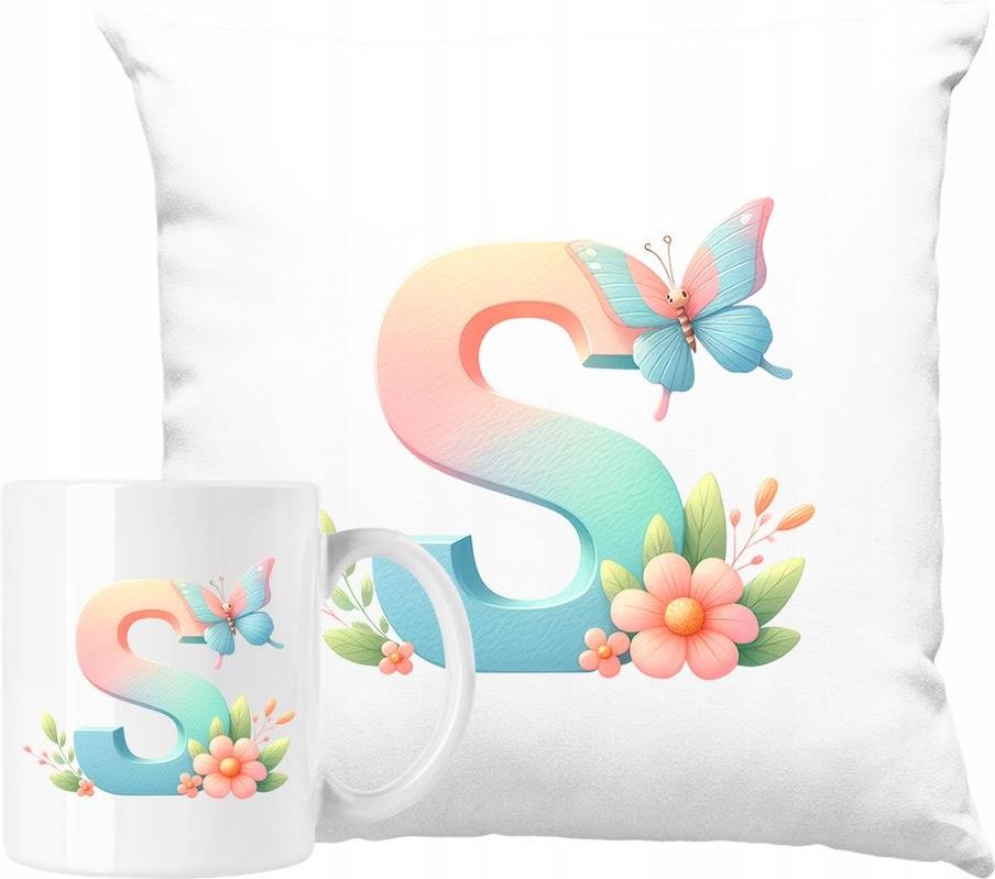 Zestaw Kubek Poduszka Motylek Motyl Litera Alfabet S Pomysł - Opinie i ...