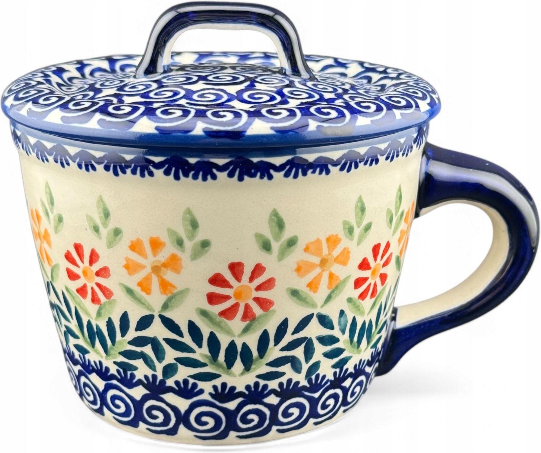 Manufaktura W Bolesławcu Smalcówka Kubek Miska Na Owsiankę Dek. Js14 Ceramika Bolesławiec ...