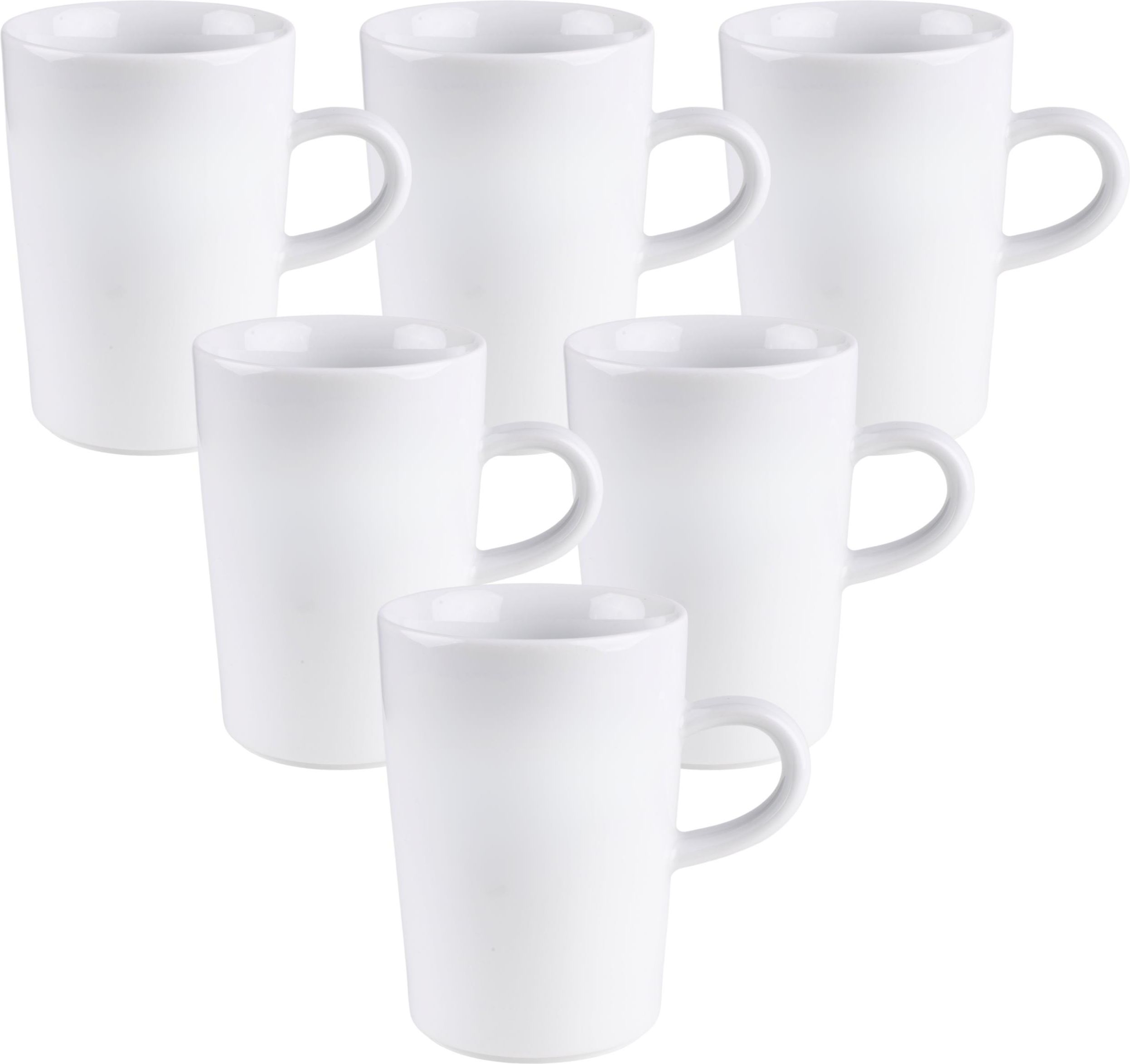 Prima Deco Zestaw 6szt. Kubków Białych 6x Kubek Biały 350ml Duży 5 ...