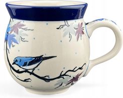 Ceramika Artystyczna Kubek Czeski Unikat Niebieski Ptaszek 330ml U5073 Ceramika Bolesławiec ...