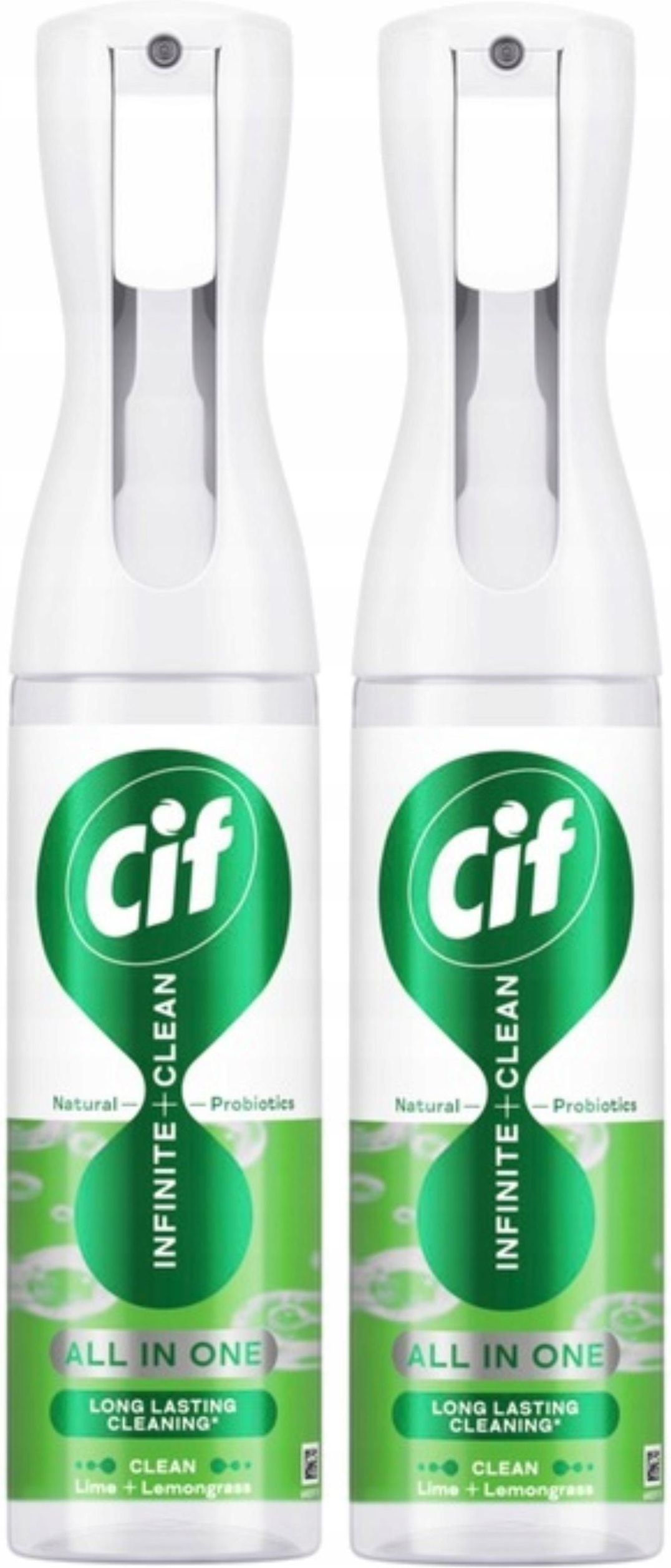 Cif Infinite Clean All in One Clean Lime & Lemongrass Spray 2x280ml ...