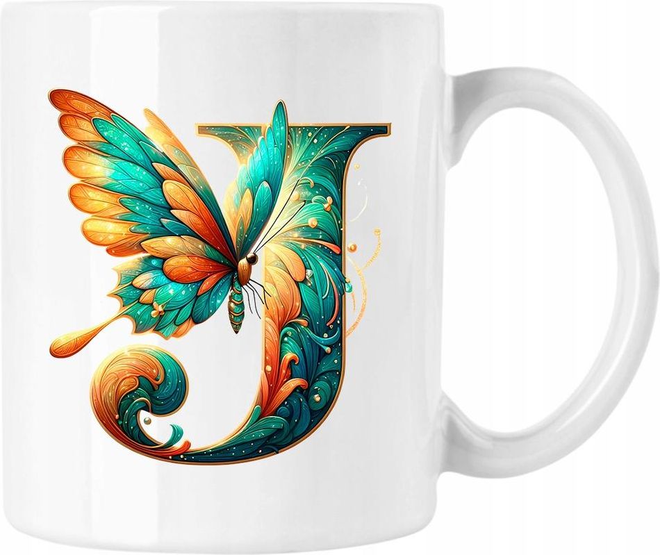 Kubek Litera Motyl Imienna Kolorowa 16 Biały 330ml - Opinie i ...