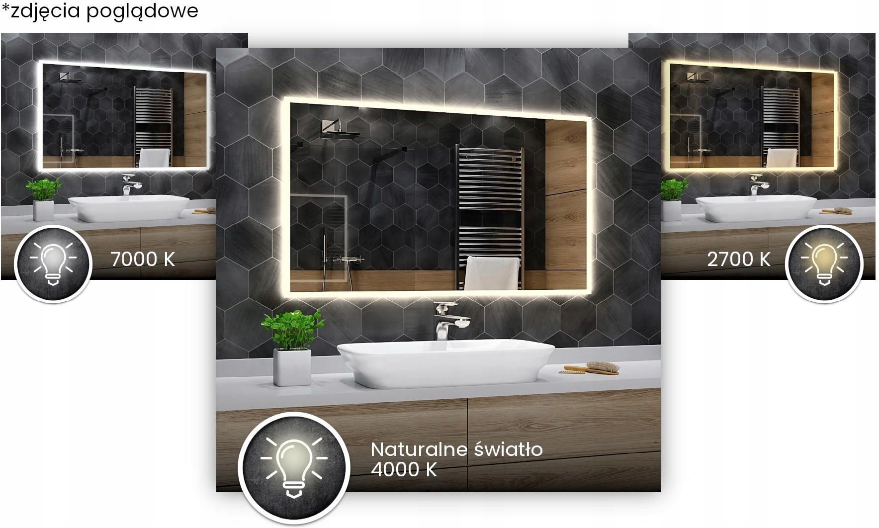 Alasta Lustro Oświetlane Led Neutralne Chicago 200x100cm - Opinie i ...