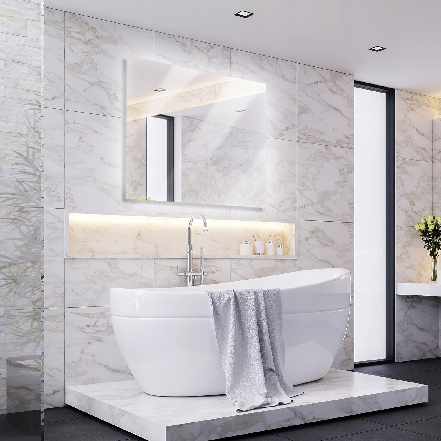 Home & Decor Group Nowoczesne Lustro Łazienkowe Led 60x50cm Porto ...