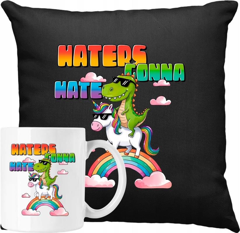 Zestaw Kubek Poduszka Haters Gonna Dino Jednorożec 1 Pomysł - Opinie i ...