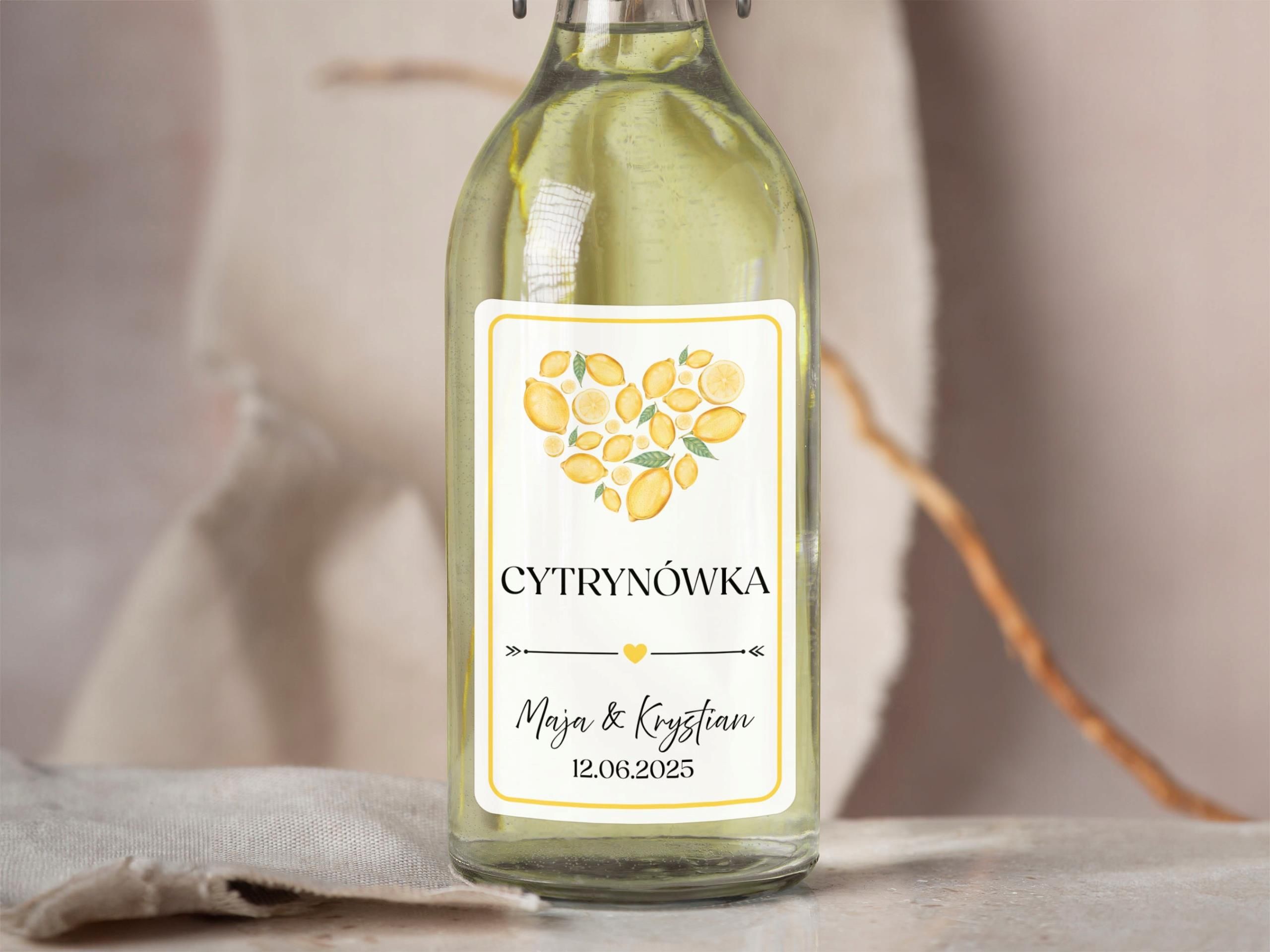 Naklejki Na Alkohol Weselny Cytrynówka Naklejki Na Wesele 8X5cm 50 Szt ...