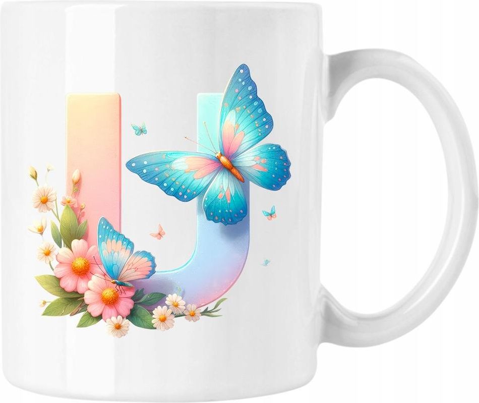 Kubek Motylek Motyl Litera Alfabet U Biały 330ml - Opinie i atrakcyjne ...