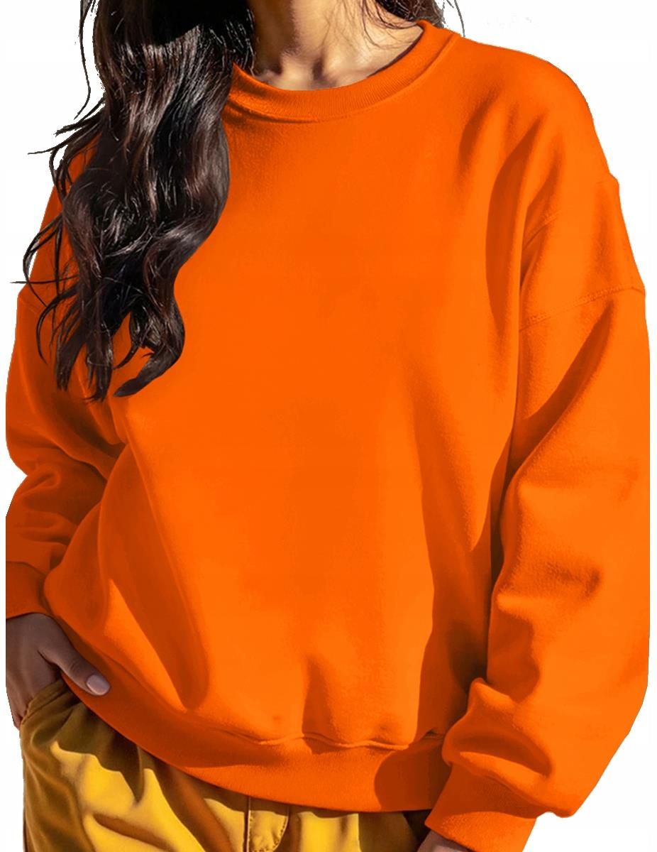 Bluza Damska Oversize Bawełniana Sukienka Luźna Modna Bez Kaptura L ...